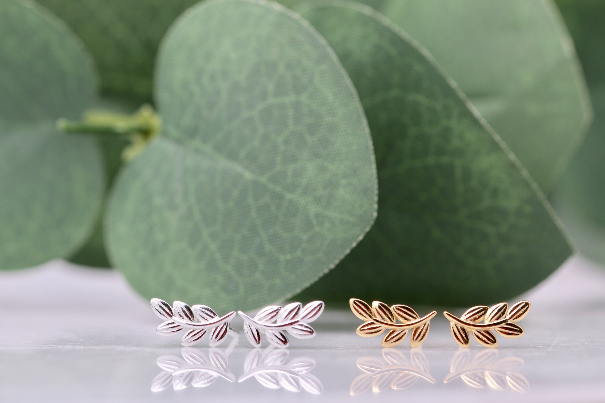 Detailed Leaf Studs – Reiko Designs Jewellery