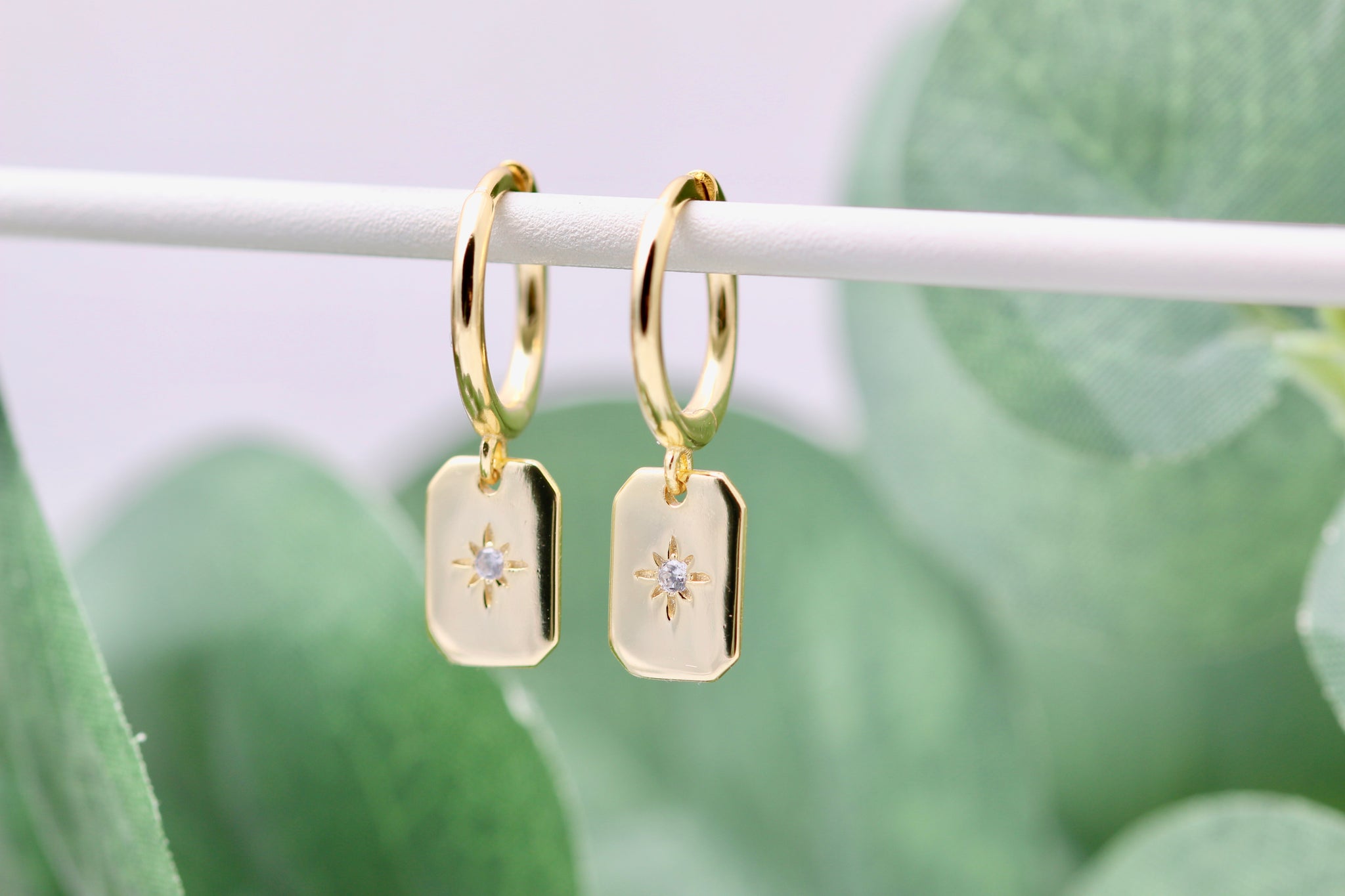 Petite Tag Star Huggies – Reiko Designs Jewellery